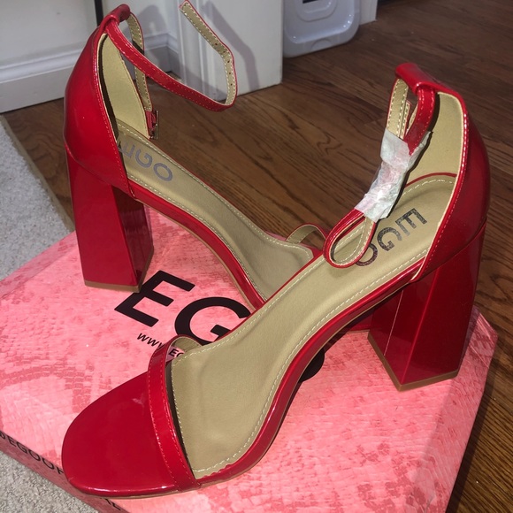 EGO | Shoes | Red Block Heel | Poshmark